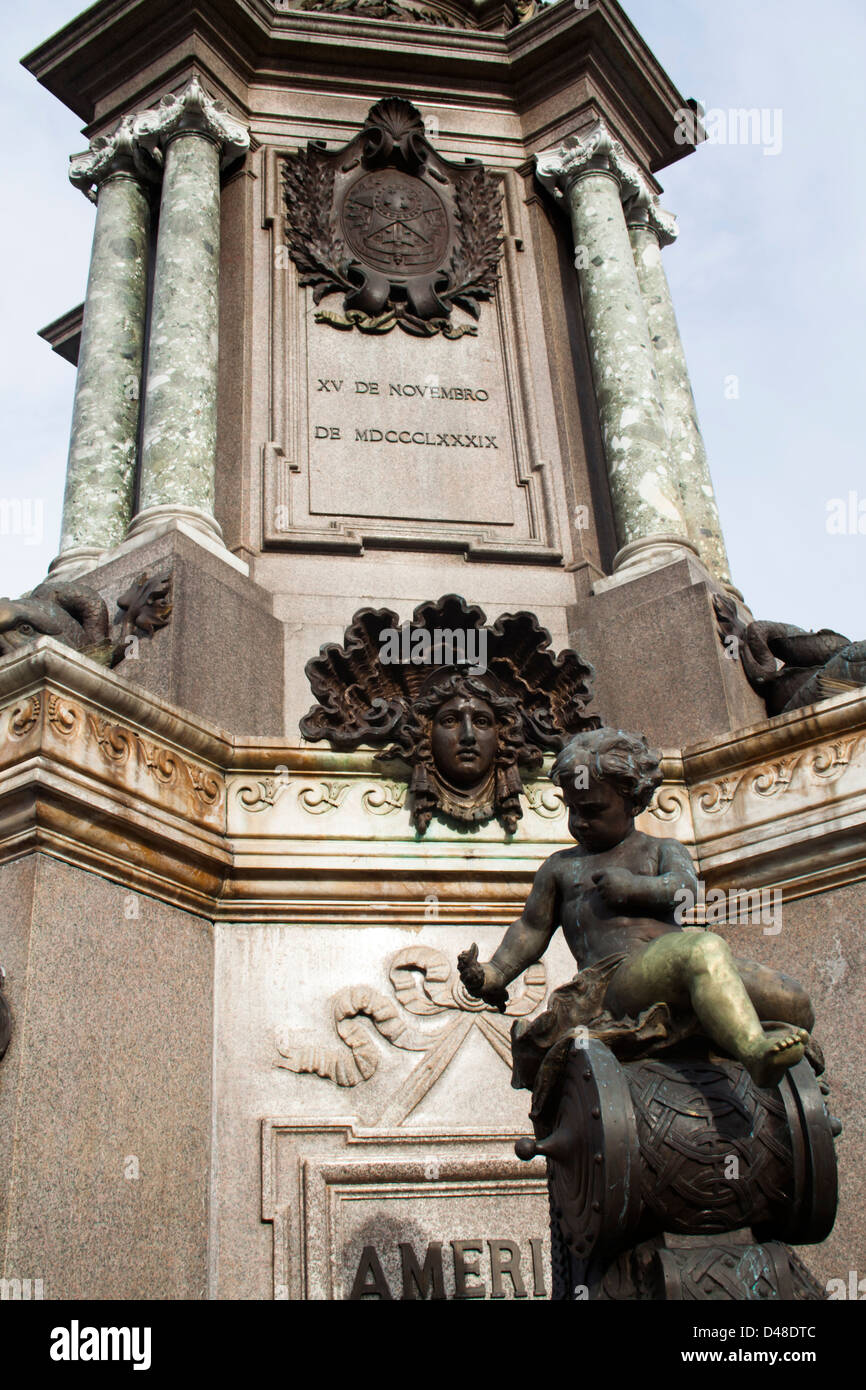 square monuments in front of Manaus amazon theater, Manaus city ...