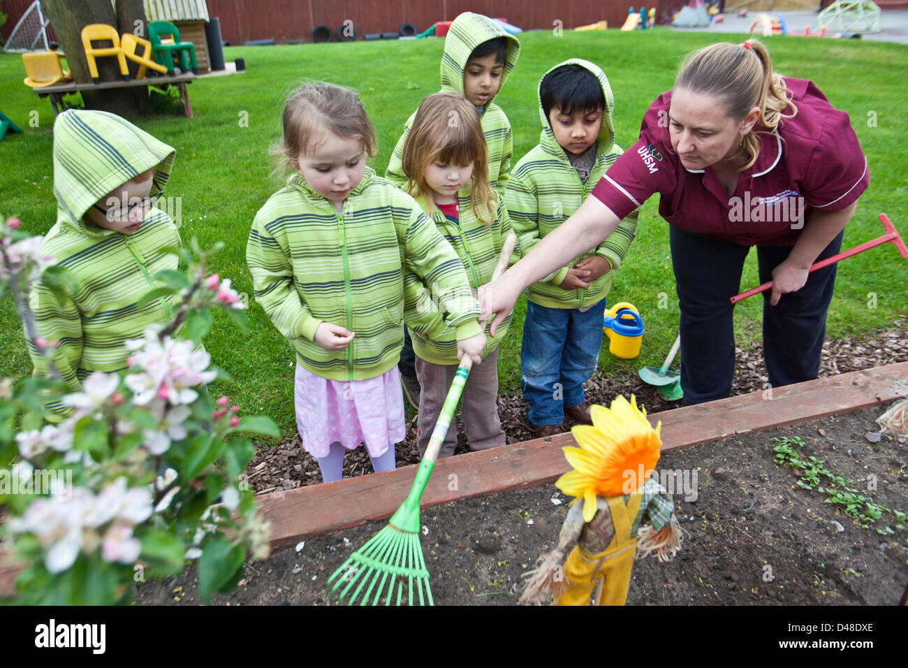 Children in the nursery school garden. University Hospital of South ...