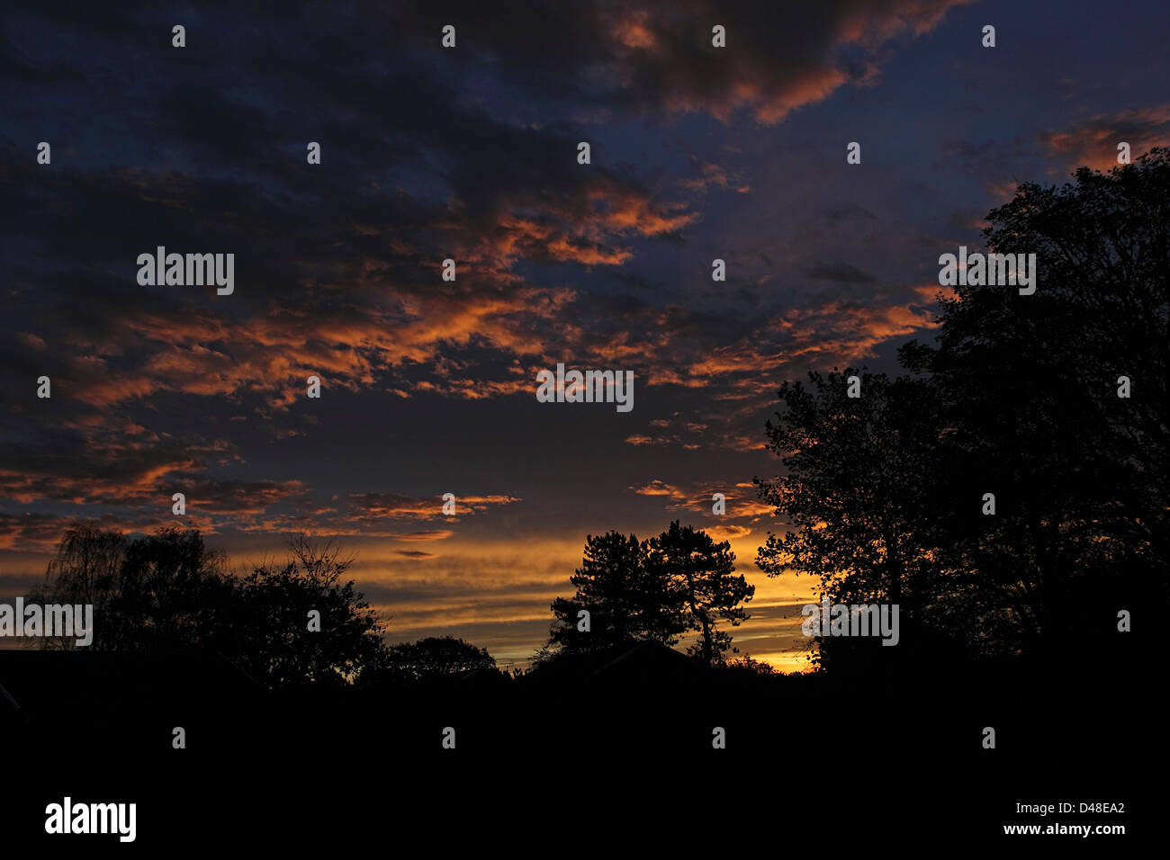 Dawn at Willaston Wirral Cheshire UK October 7907 Stock Photo - Alamy