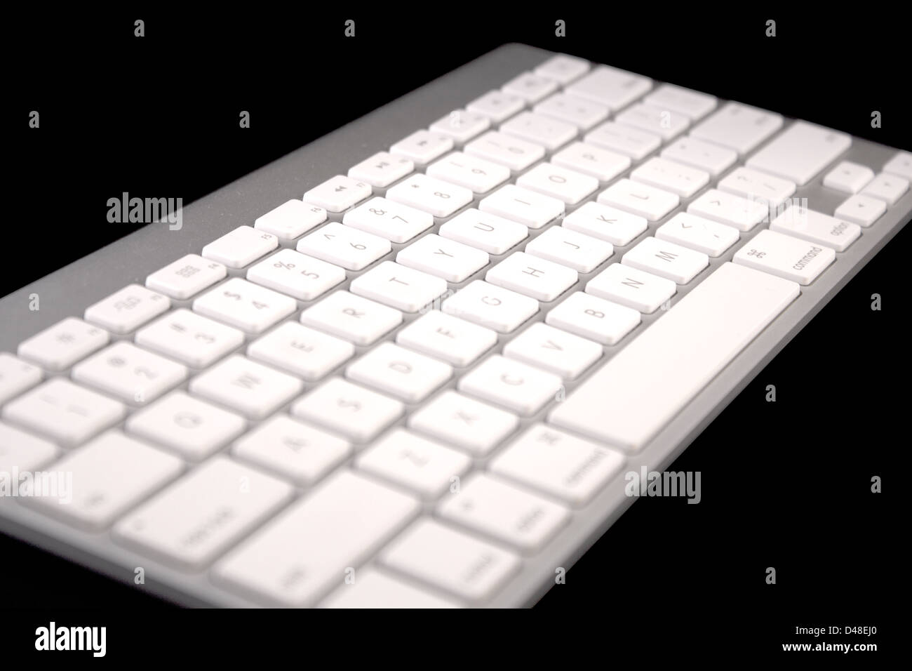 silver Keyboard of a notebook computer. White and black. isolated on ...