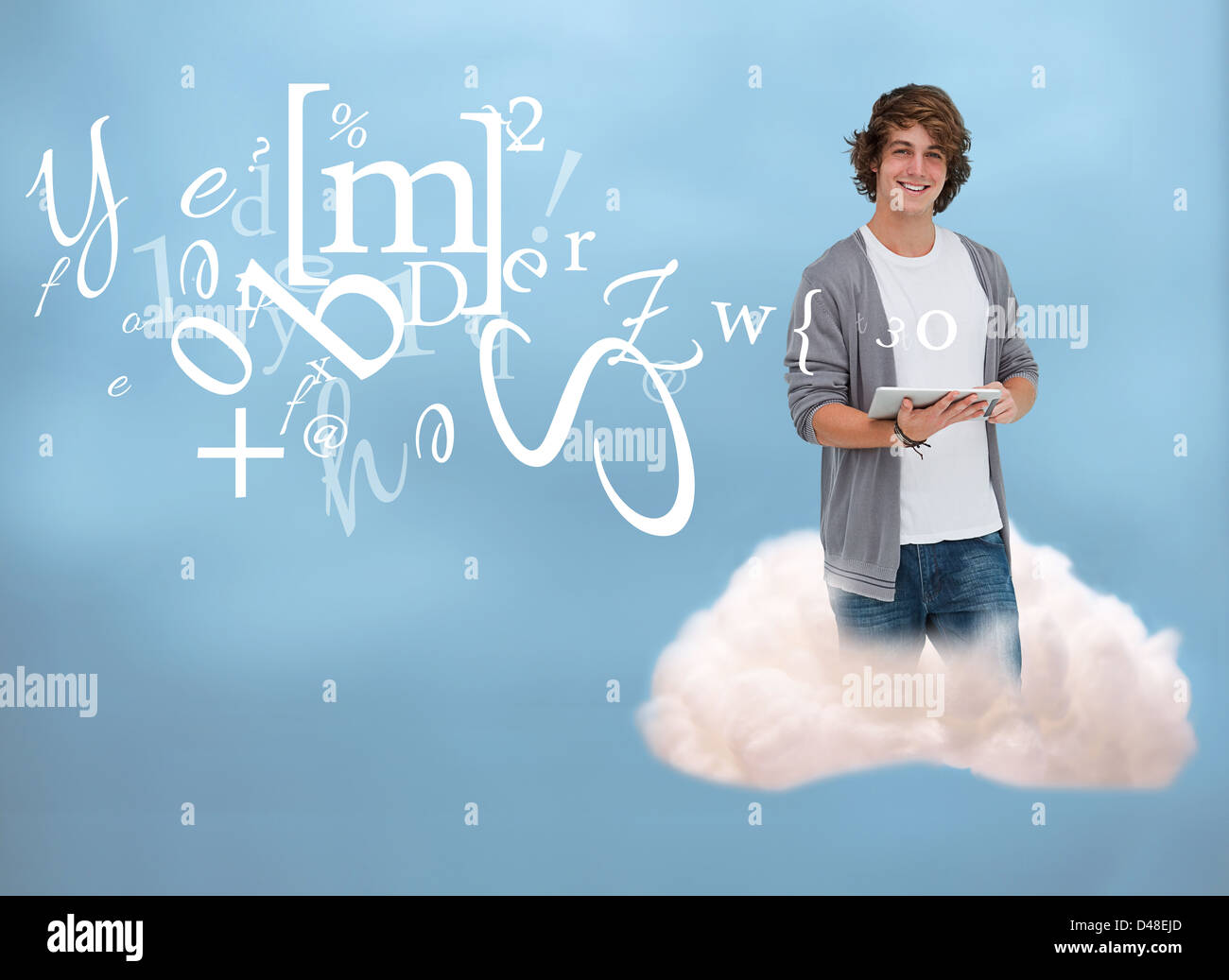 Illustration man cloud hi-res stock photography and images - Alamy