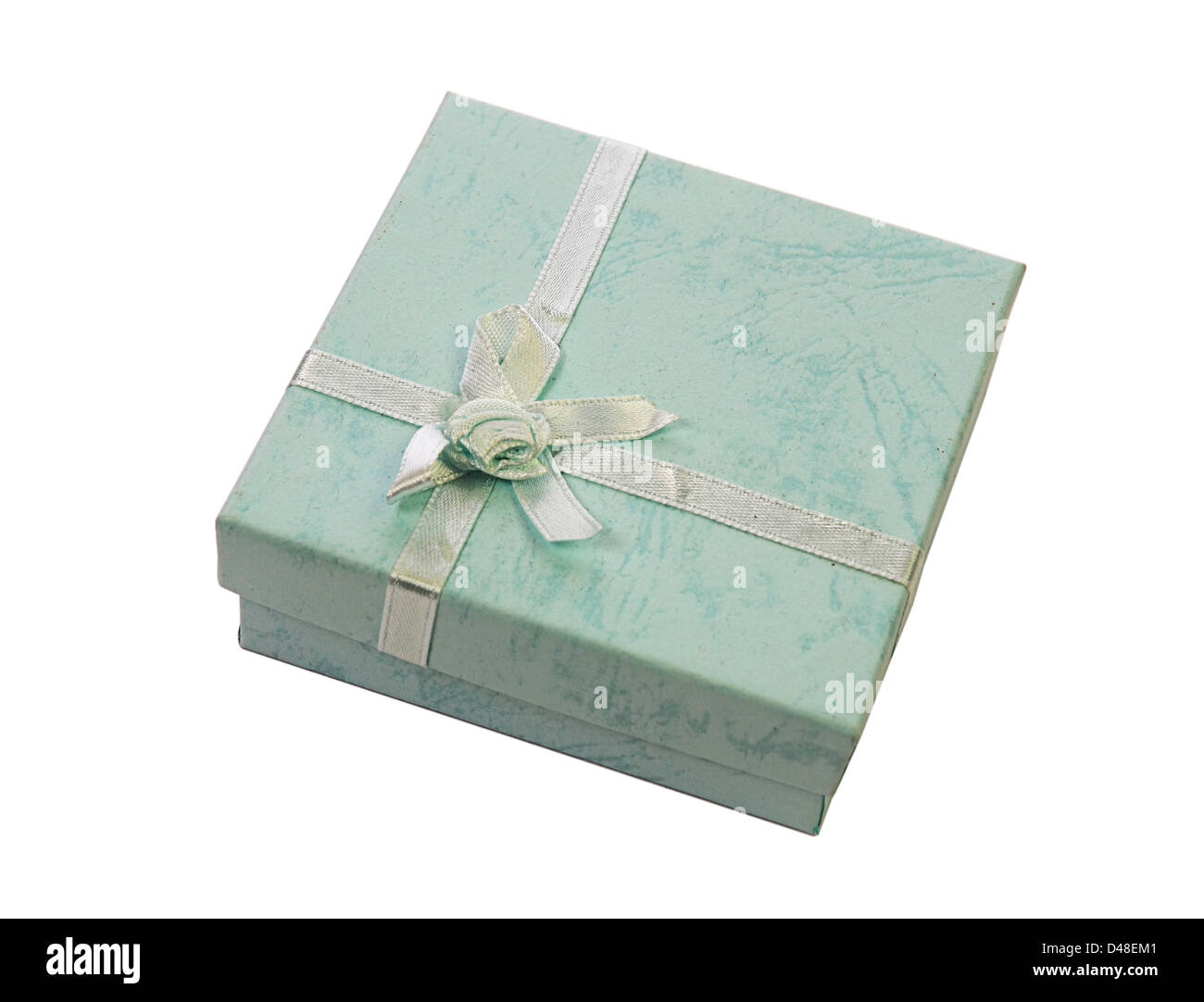 Green gift box isolated on white Stock Photo - Alamy