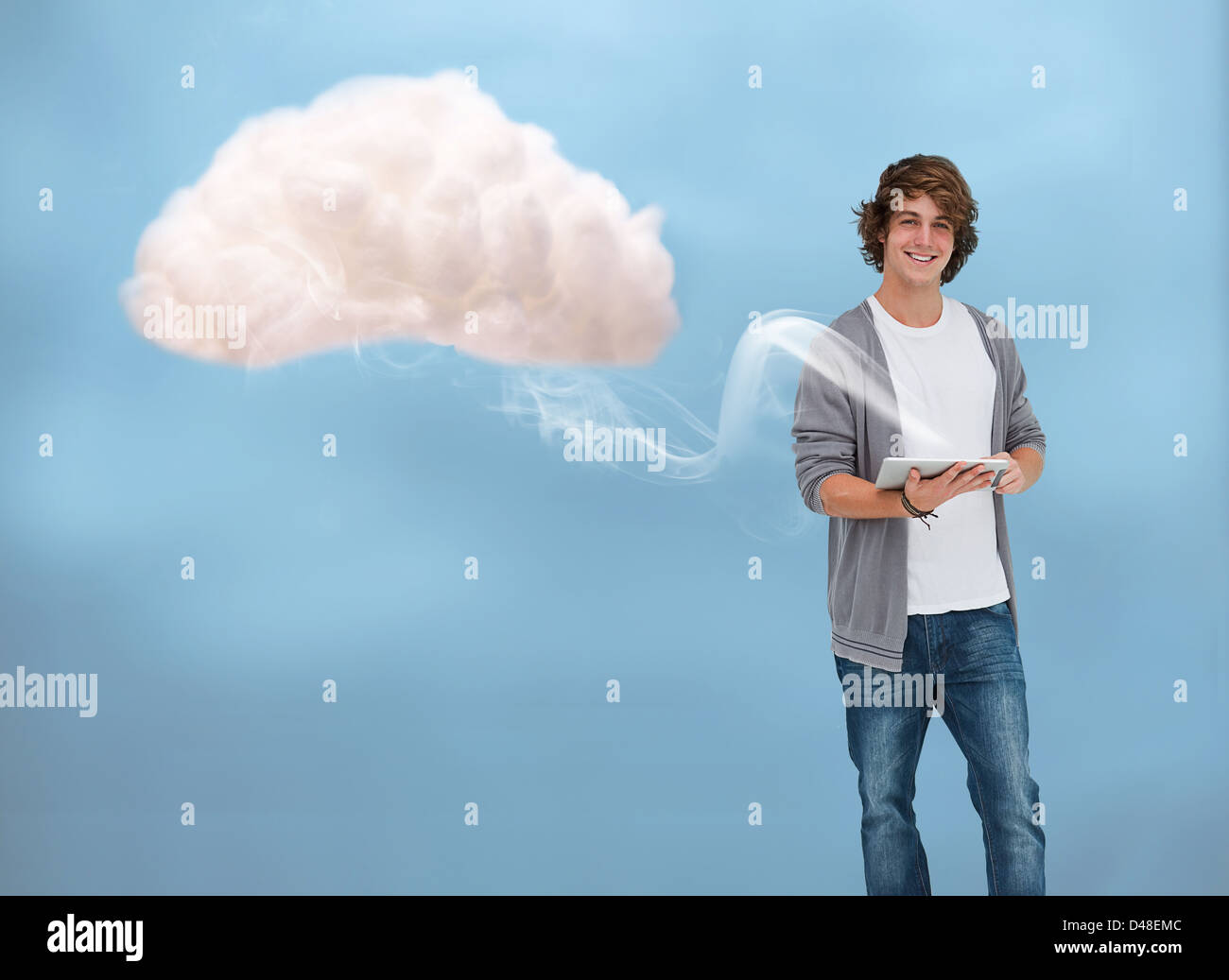 Illustration man cloud hi-res stock photography and images - Alamy