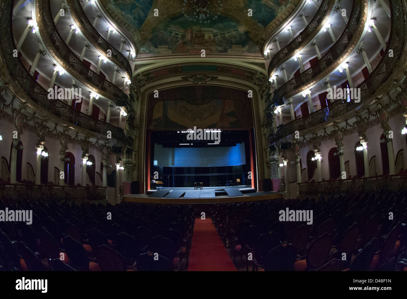 inside details of Amazon Theater (Teatro Amazonas) in Manaus city ...