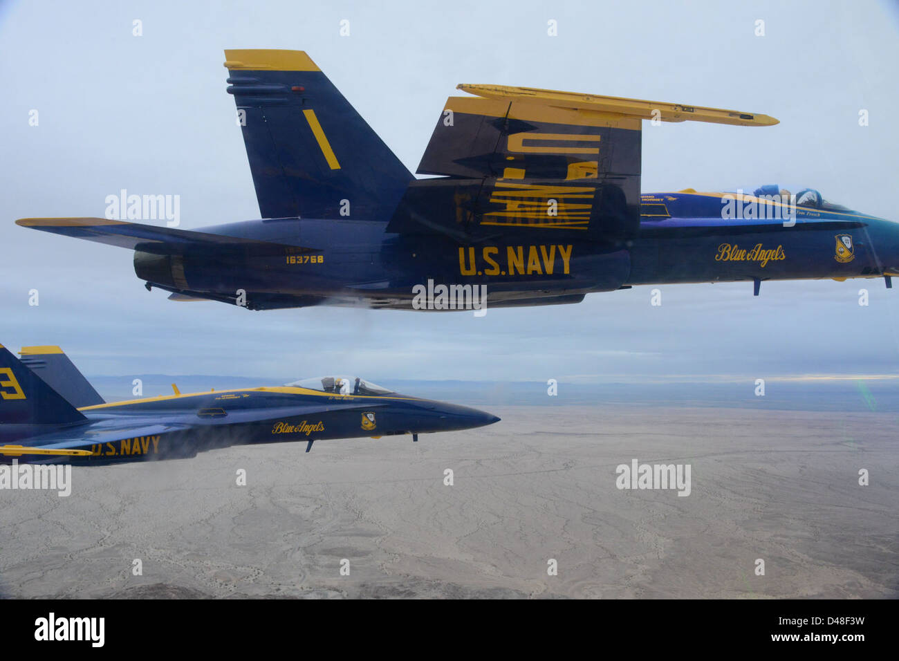 The U.S. Navy Blue Angels perform an aerial demonstration in formation ...