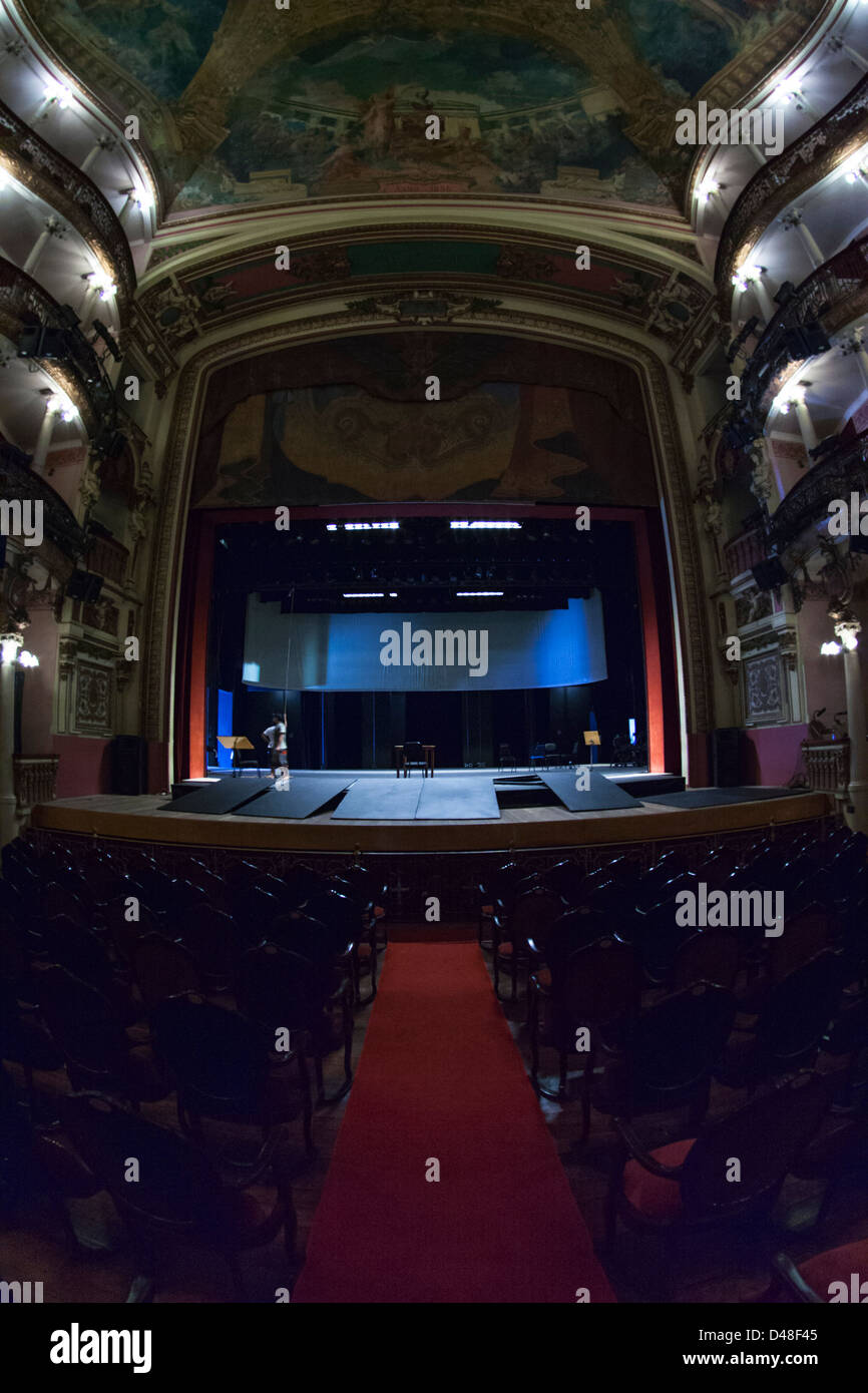 inside details of Amazon Theater (Teatro Amazonas) in Manaus city ...