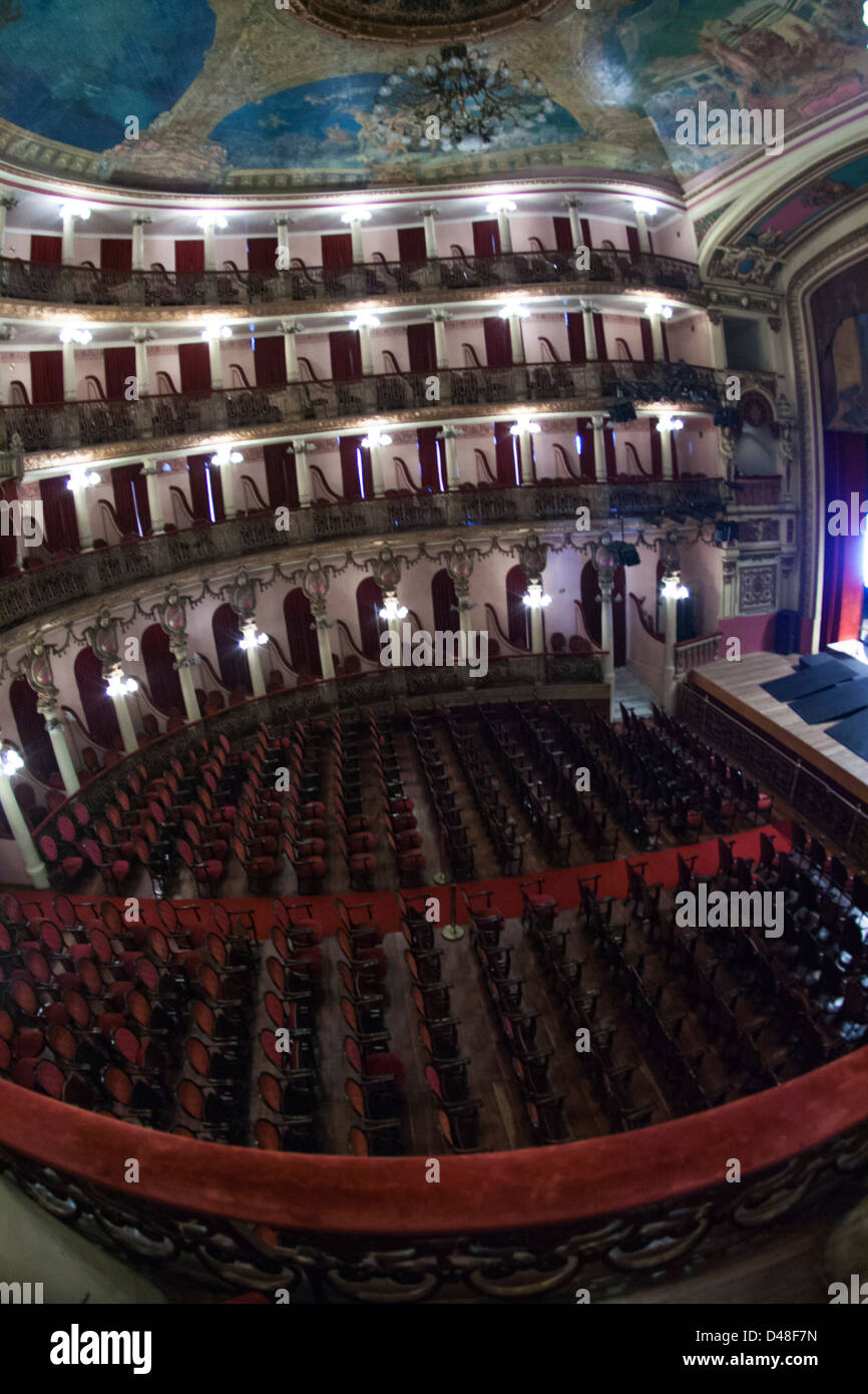 inside details of Amazon Theater (Teatro Amazonas) in Manaus city ...