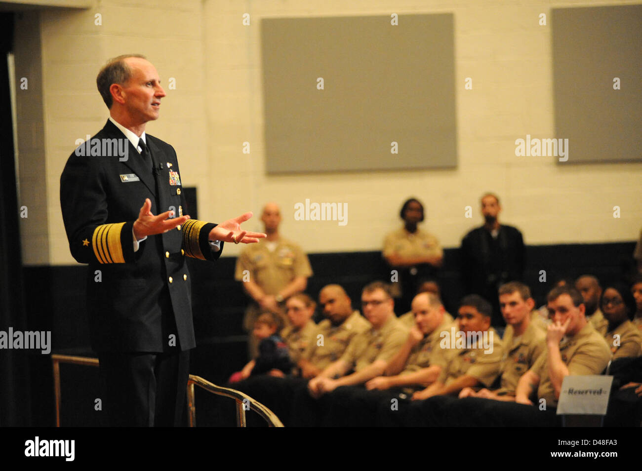 CNO conducts an all-hands call Stock Photo - Alamy