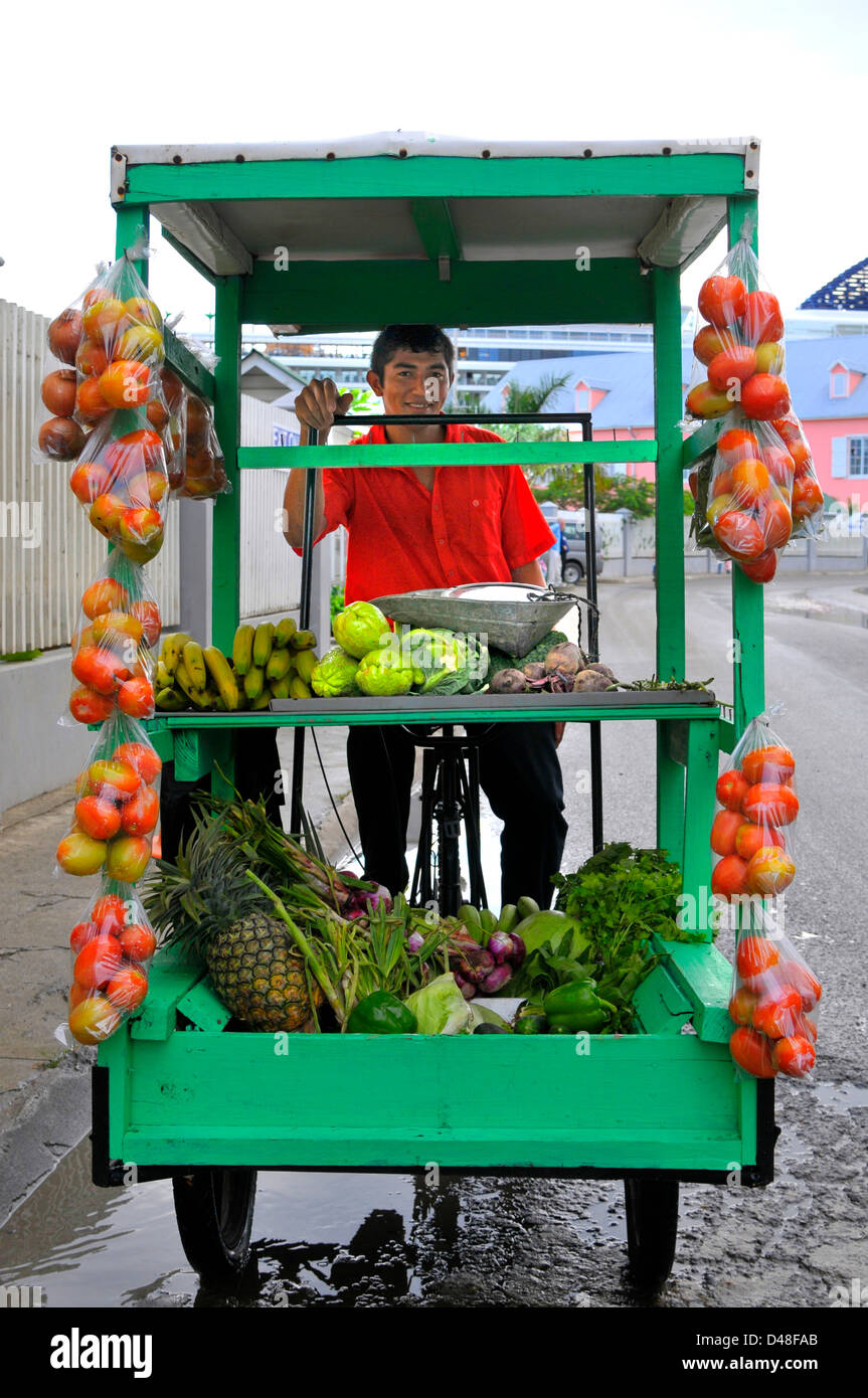 Fresh Produce Cart Roatan Honduras Caribbean Cruise Port Central ...