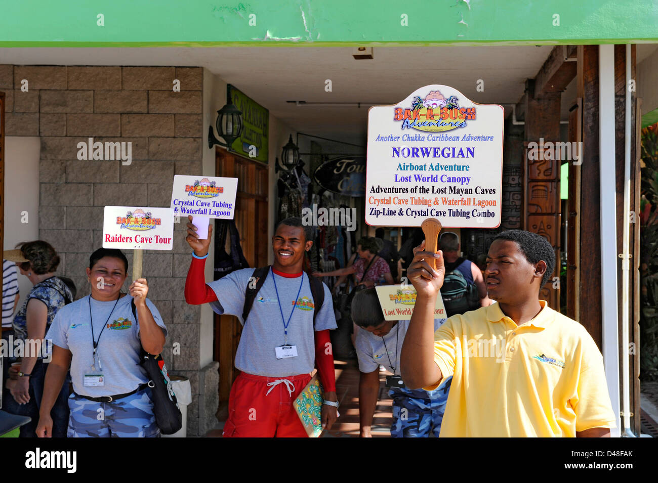 Tour Guides Belize City Central America Cruise Ship Port Stock Photo ...