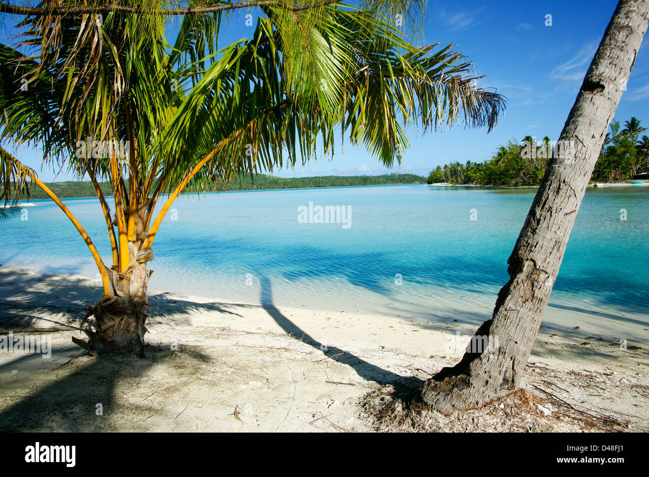 Cook Island beach and lagoon Stock Photo - Alamy