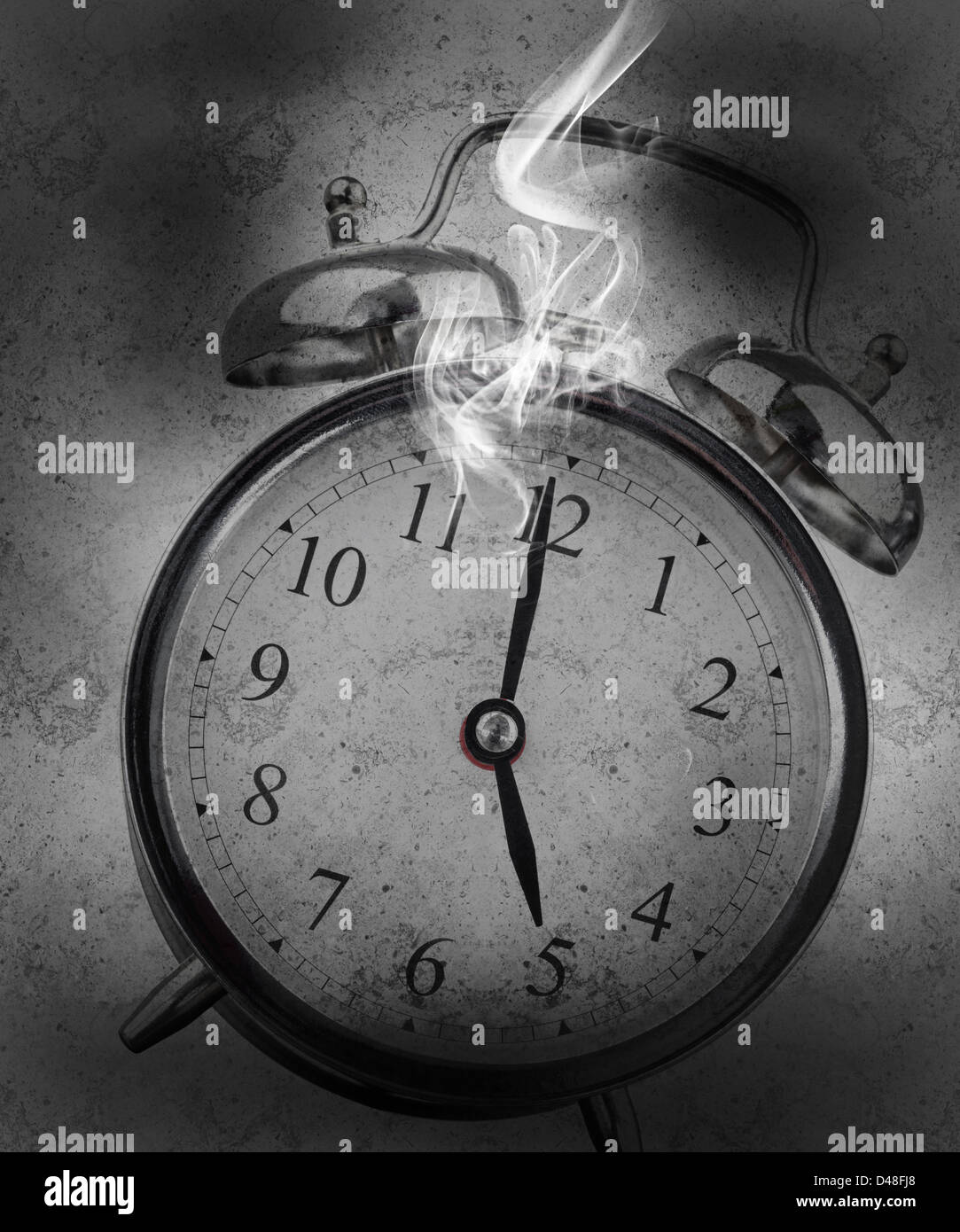 Smoke coming off alarm clock Stock Photo - Alamy