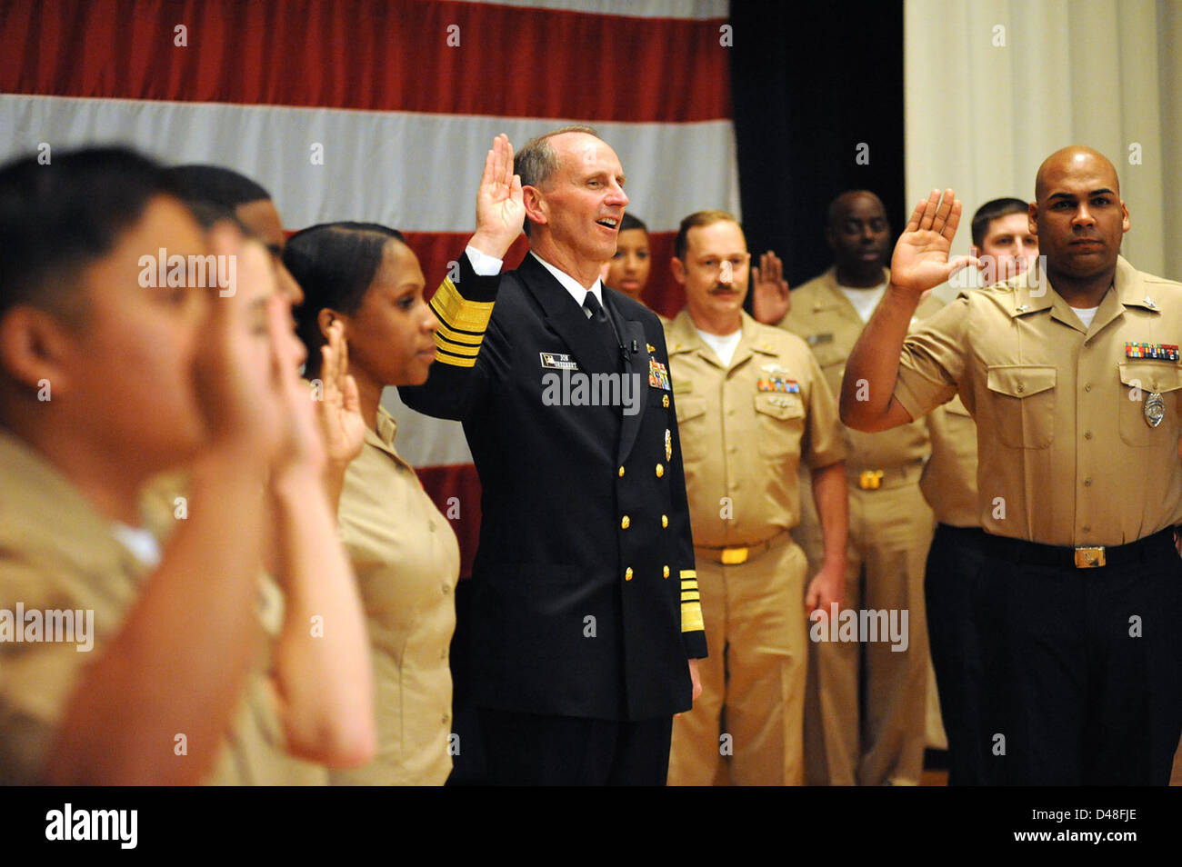 CNO conducts an all-hands call Stock Photo - Alamy