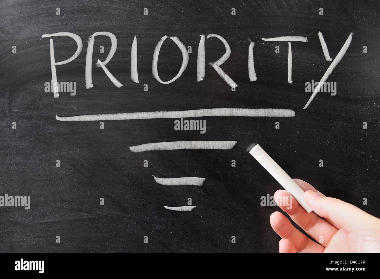Priority concept drawing on the blackboard Stock Photo - Alamy