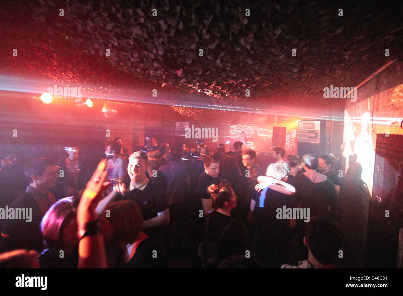 Nightclub rave warehouse party club acid house Stock Photo - Alamy