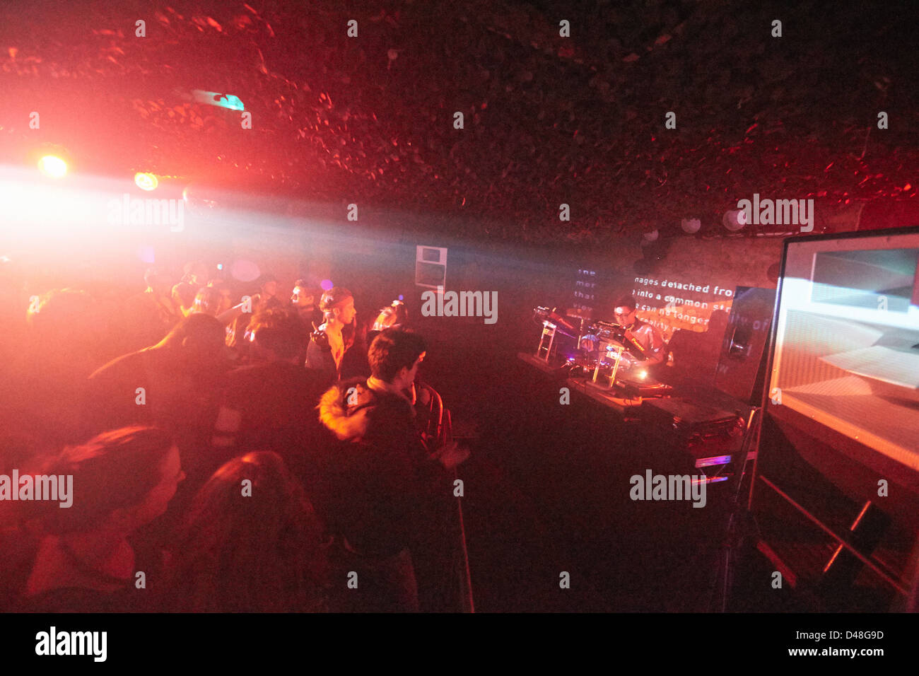 Nightclub rave warehouse party club acid house Stock Photo - Alamy