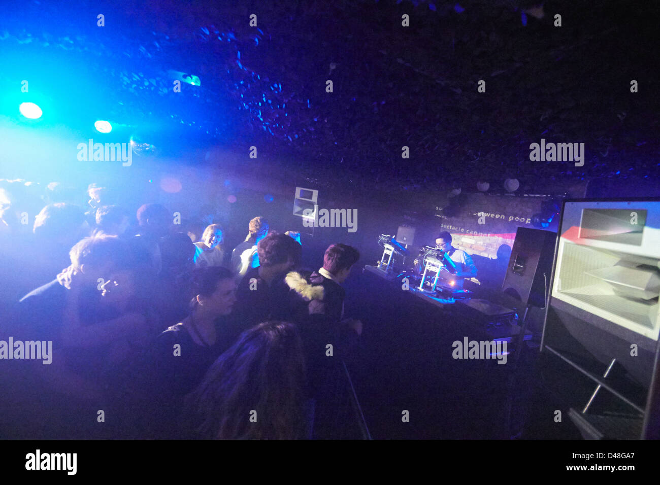 Nightclub rave warehouse party club acid house Stock Photo - Alamy