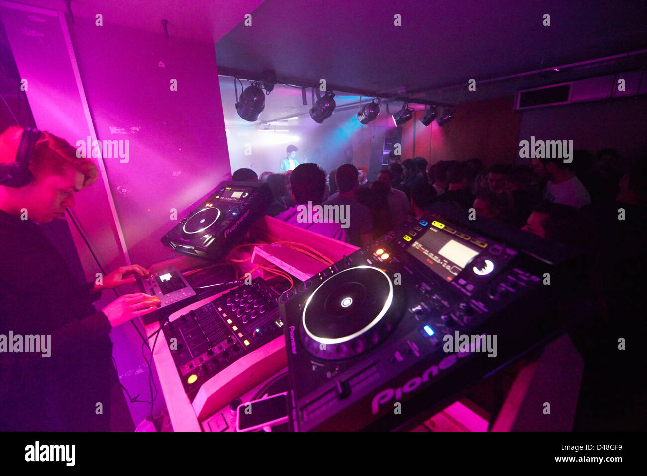 Nightclub rave warehouse party club acid house Stock Photo - Alamy