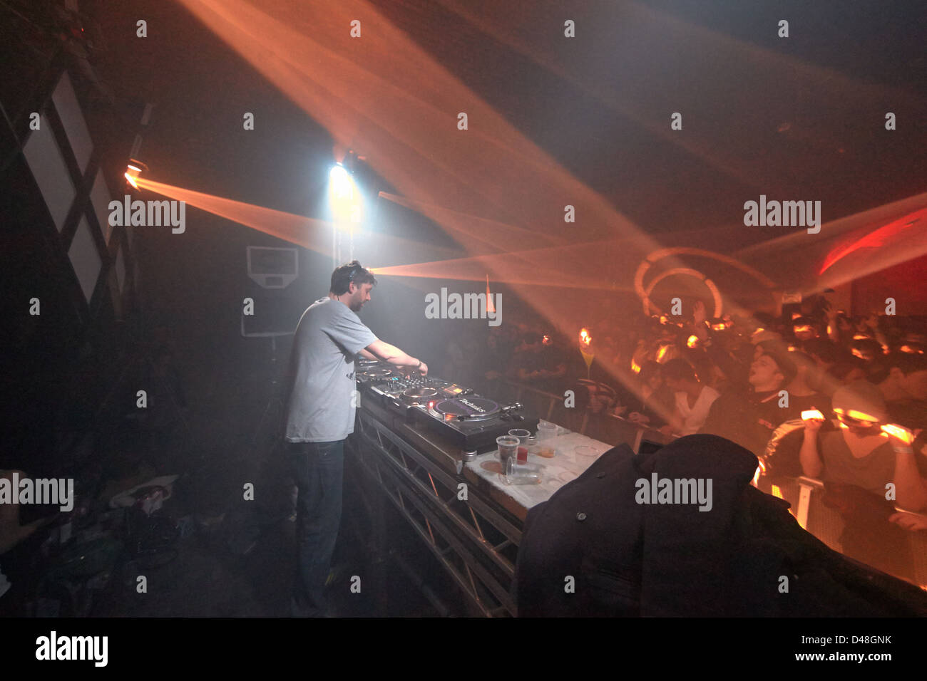 Nightclub rave warehouse party club acid house Stock Photo - Alamy