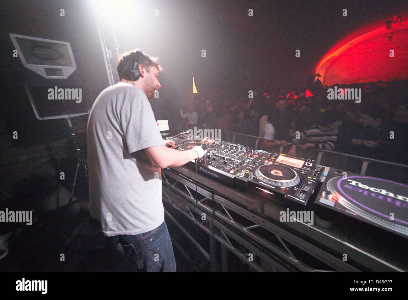 Nightclub rave warehouse party club acid house Stock Photo - Alamy