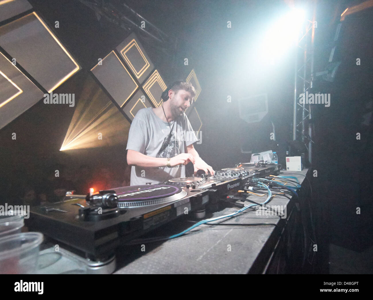 Nightclub rave warehouse party club acid house Stock Photo - Alamy