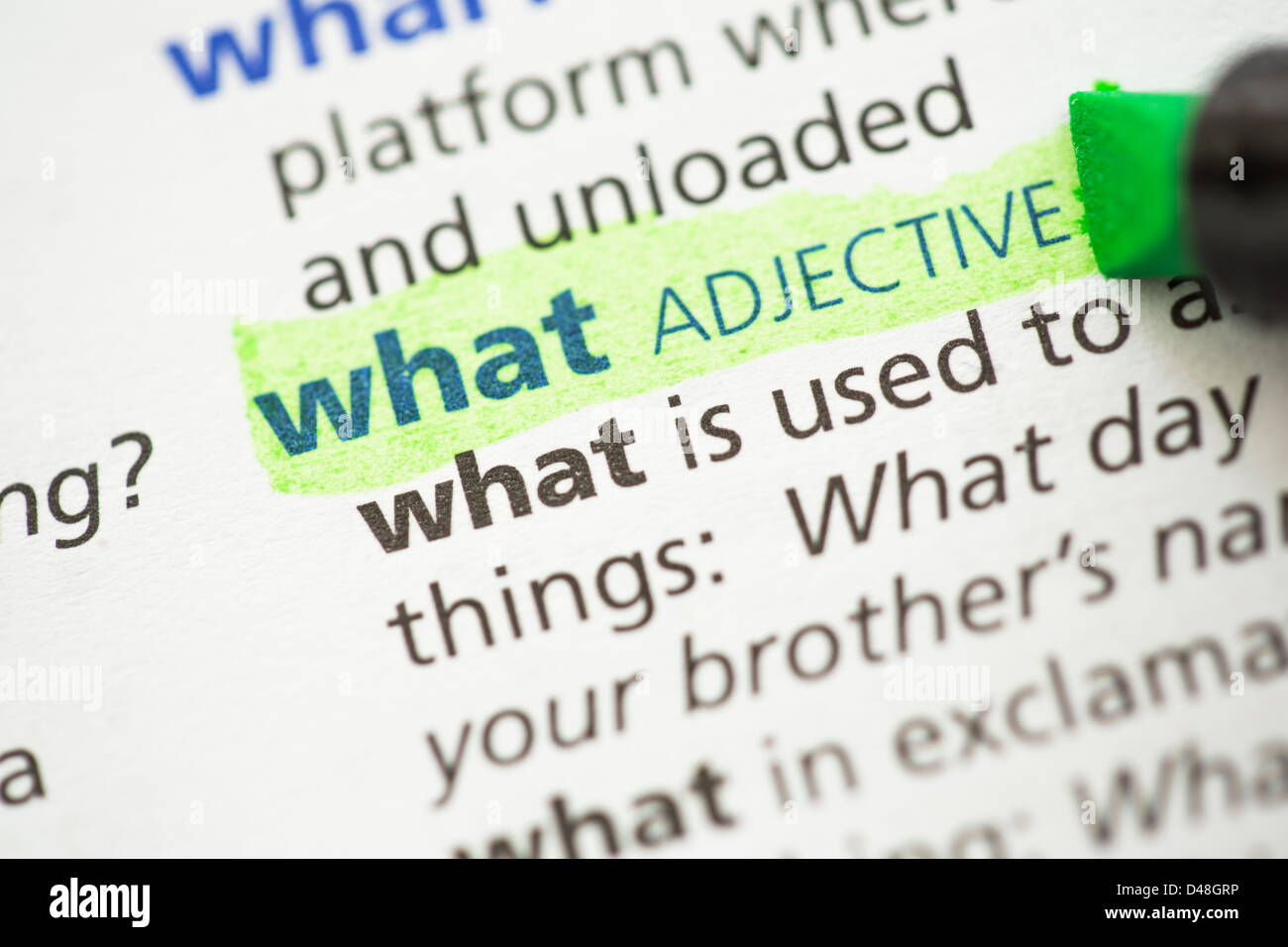 What definition highlighted Stock Photo - Alamy