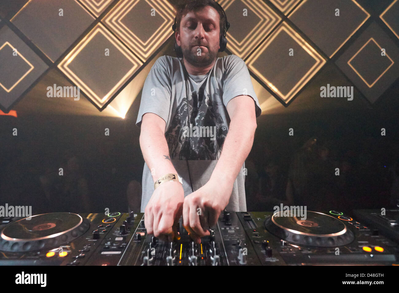 Nightclub rave warehouse party club acid house Stock Photo - Alamy
