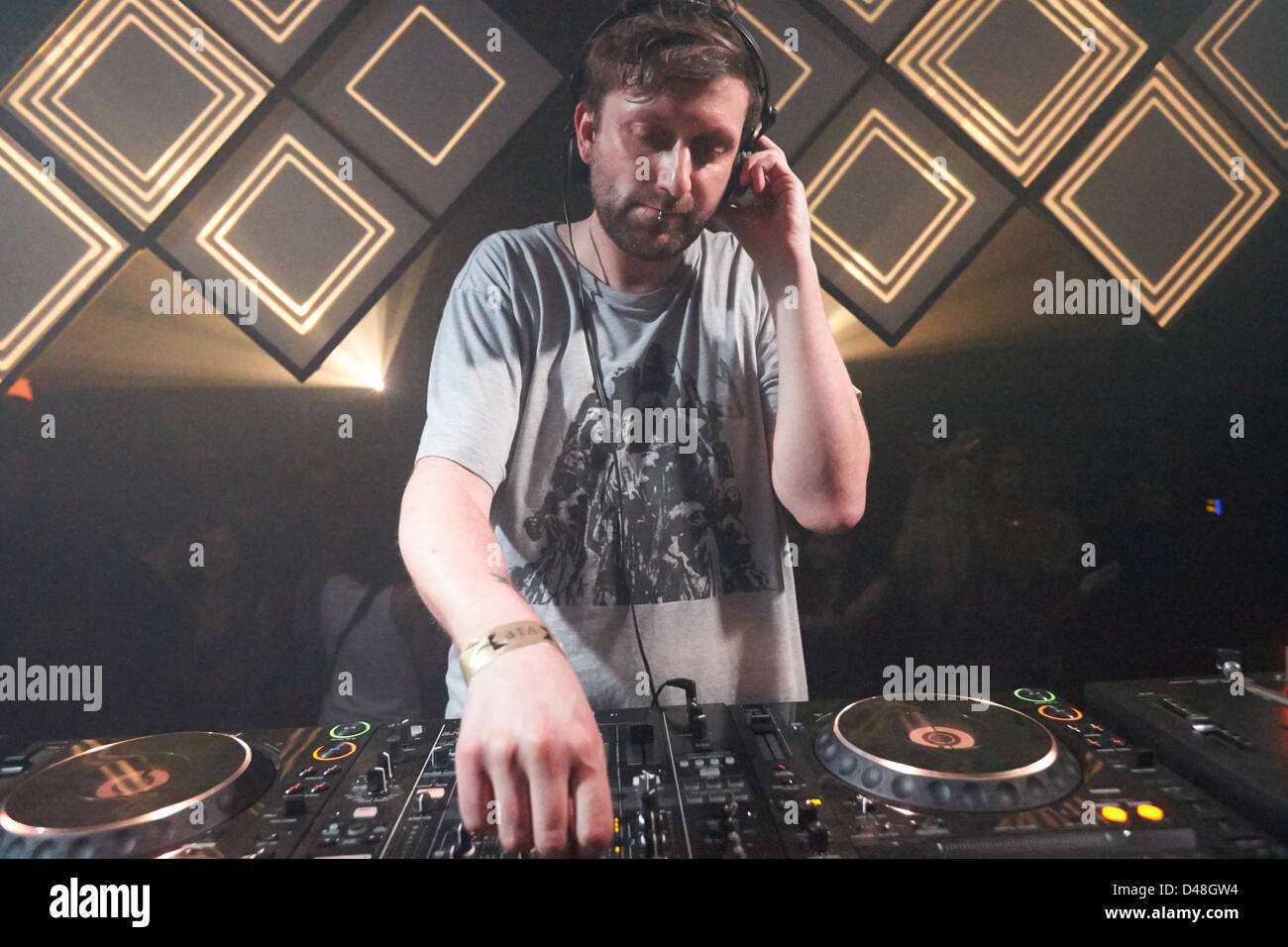 Nightclub rave warehouse party club acid house Stock Photo - Alamy