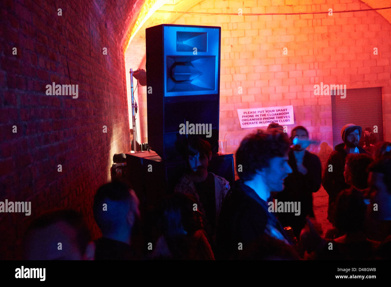 Nightclub rave warehouse party club acid house Stock Photo - Alamy