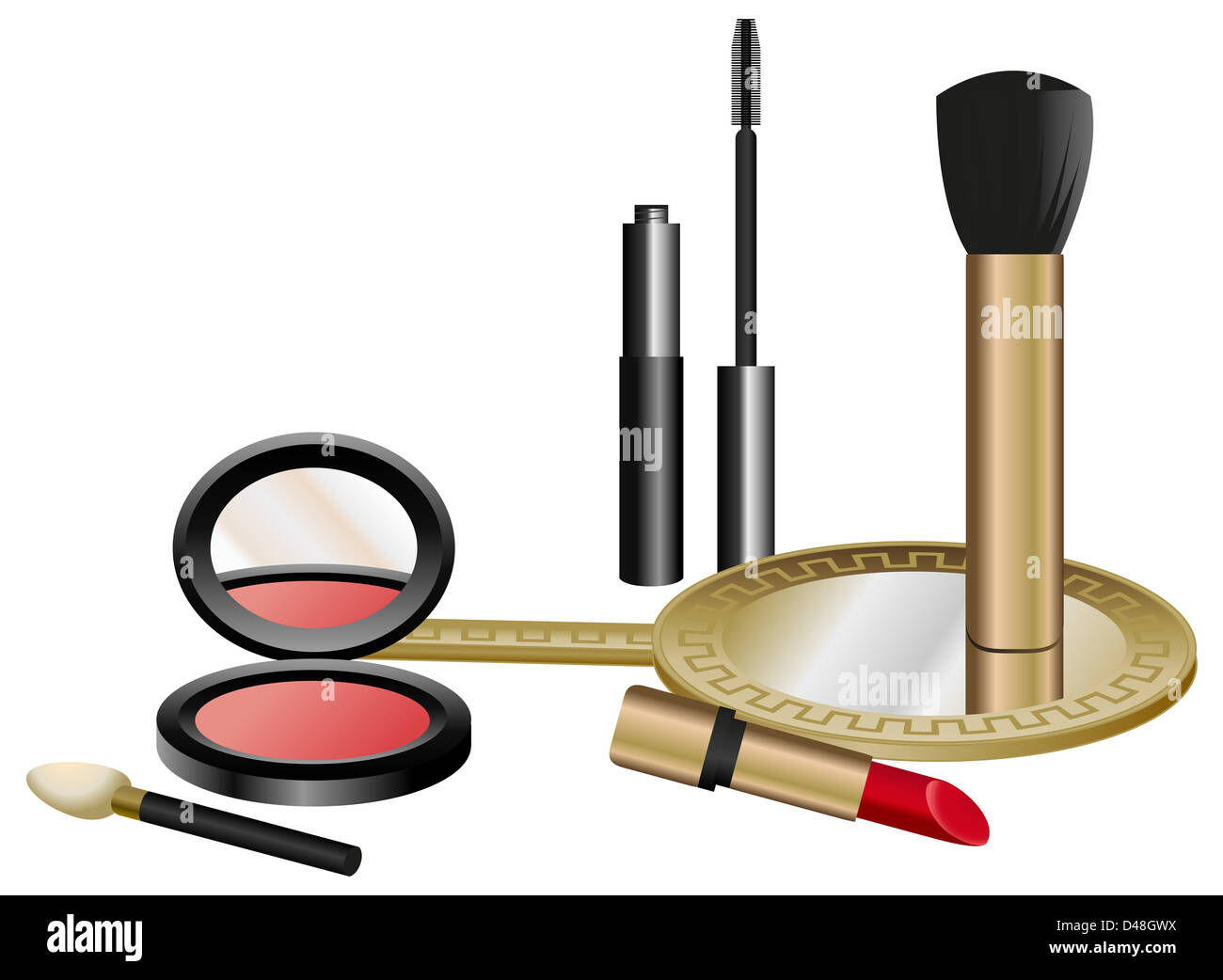 Cosmetics Set isolated on white background Stock Photo - Alamy