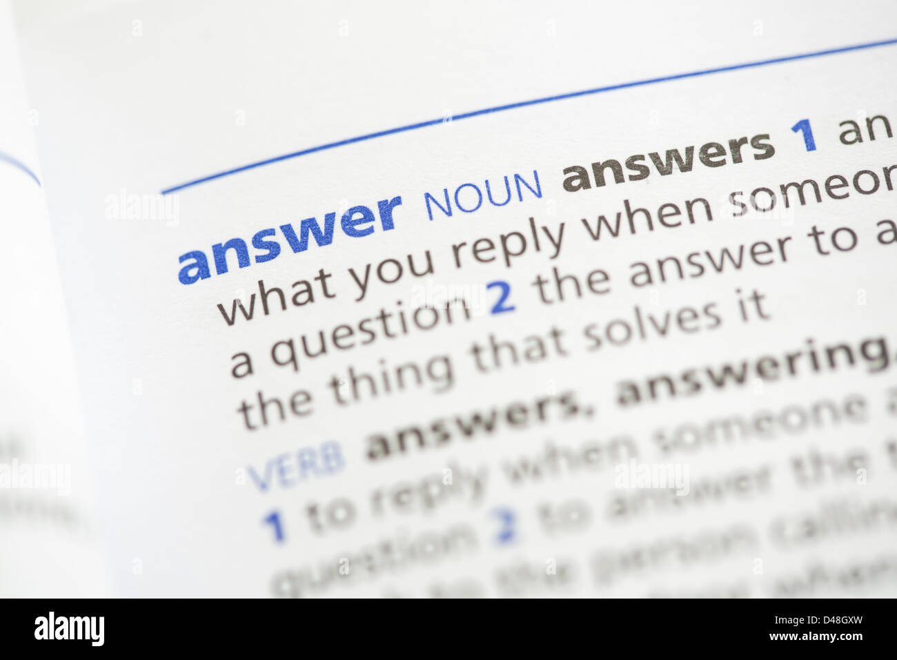 Close up answer hi-res stock photography and images - Alamy