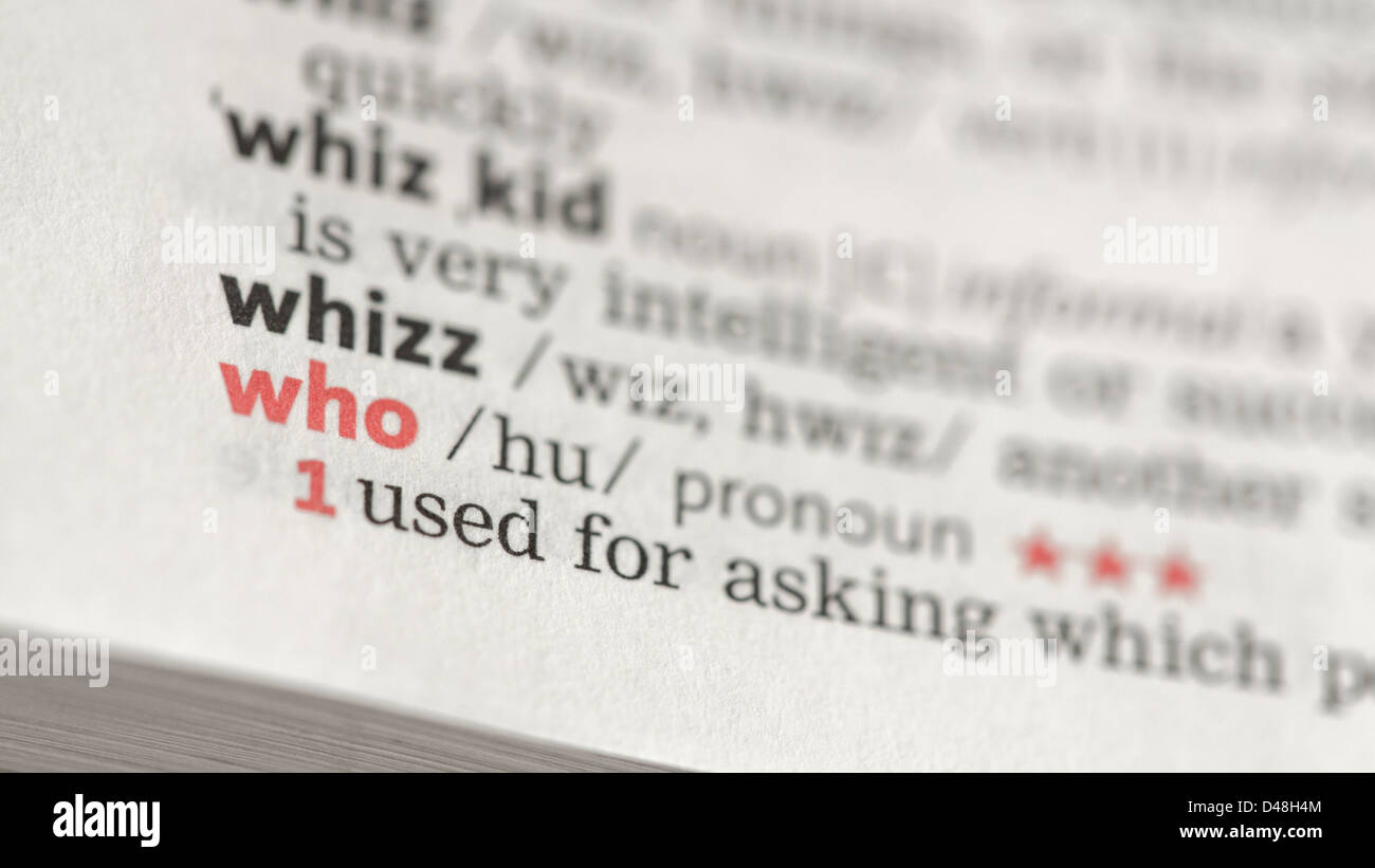 Definition of who Stock Photo - Alamy