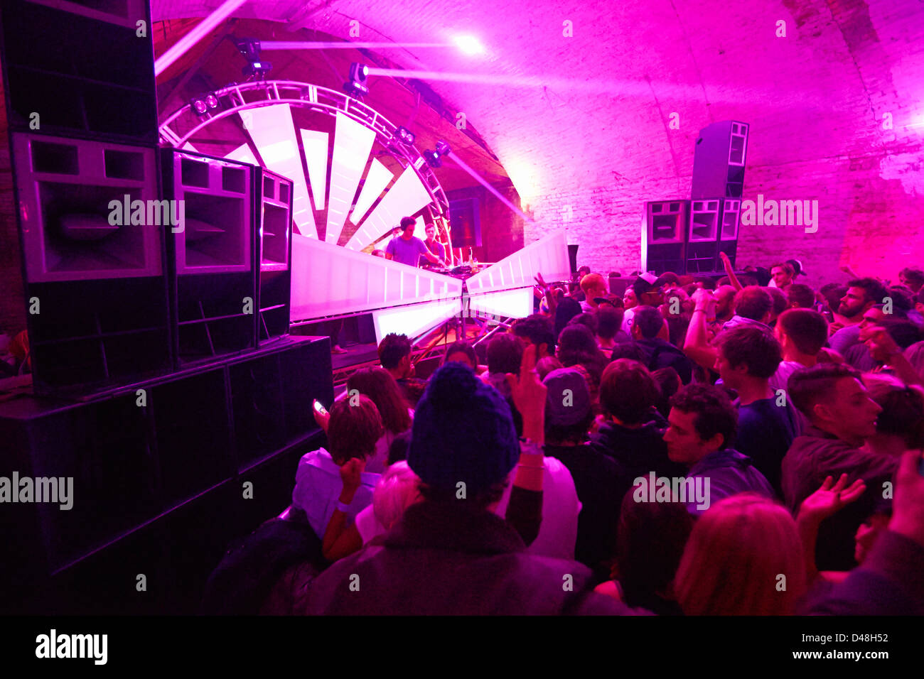 Nightclub rave warehouse party club acid house Stock Photo - Alamy