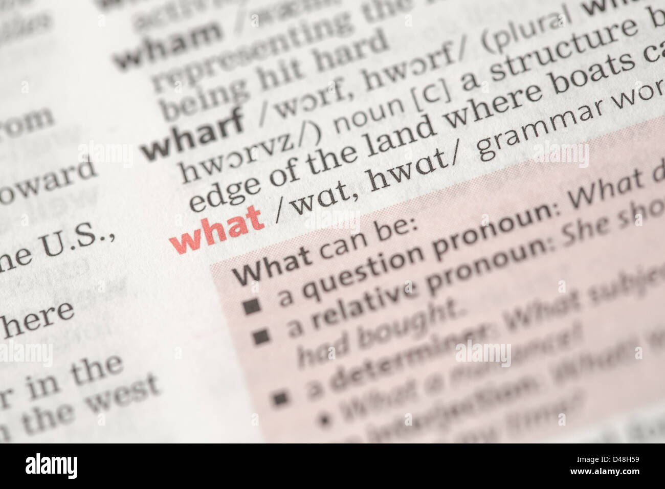 Definition of what Stock Photo - Alamy