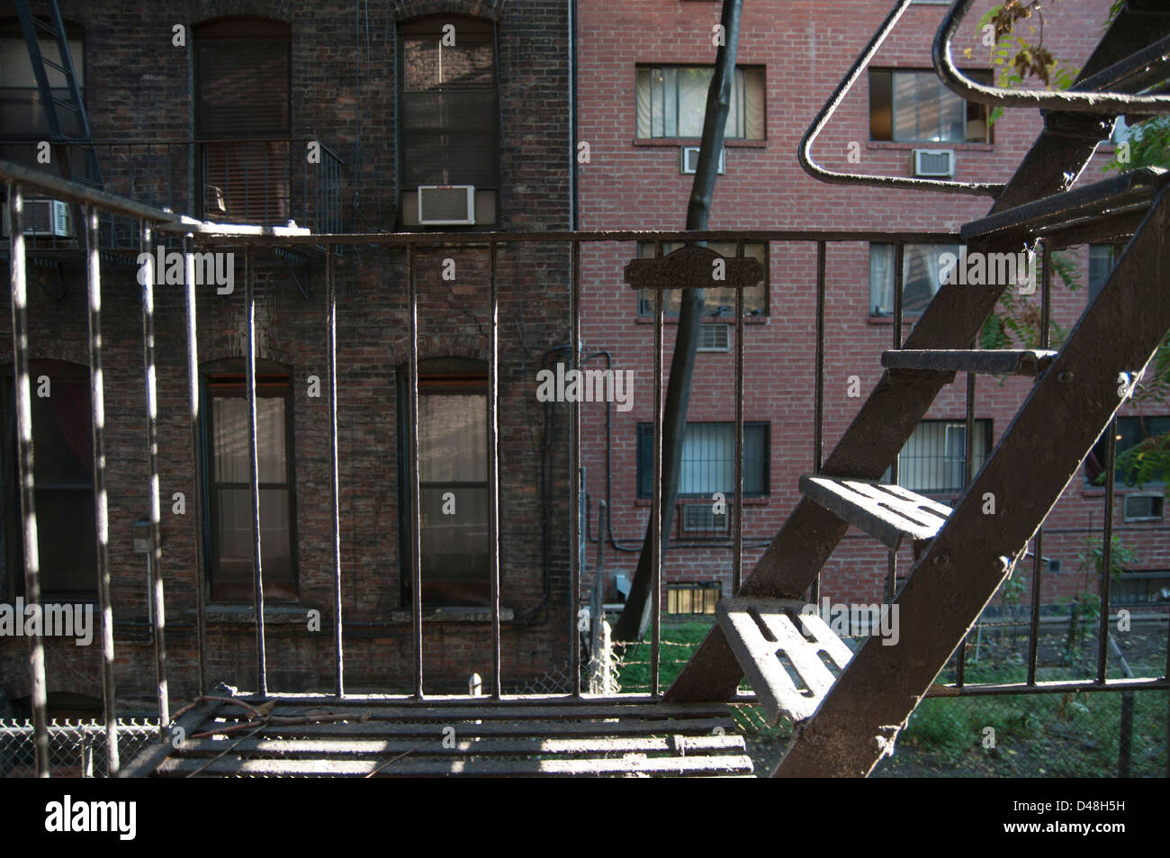 NYC fire escape detail Stock Photo - Alamy