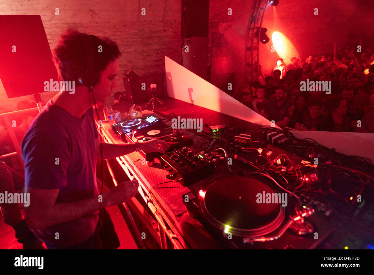 Nightclub rave warehouse party club acid house Stock Photo - Alamy