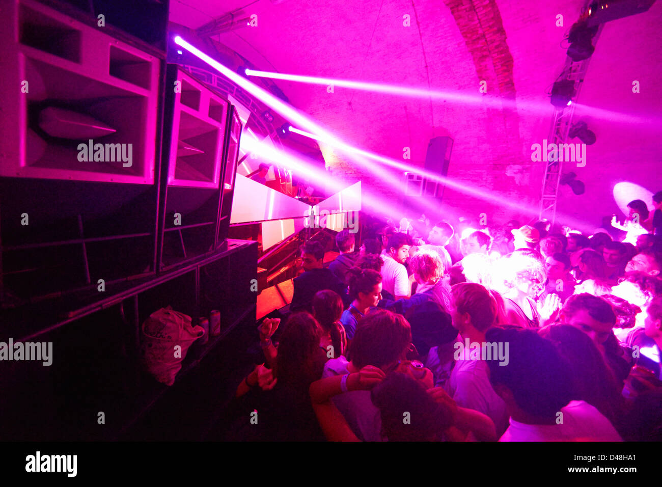 Nightclub rave warehouse party club acid house Stock Photo - Alamy