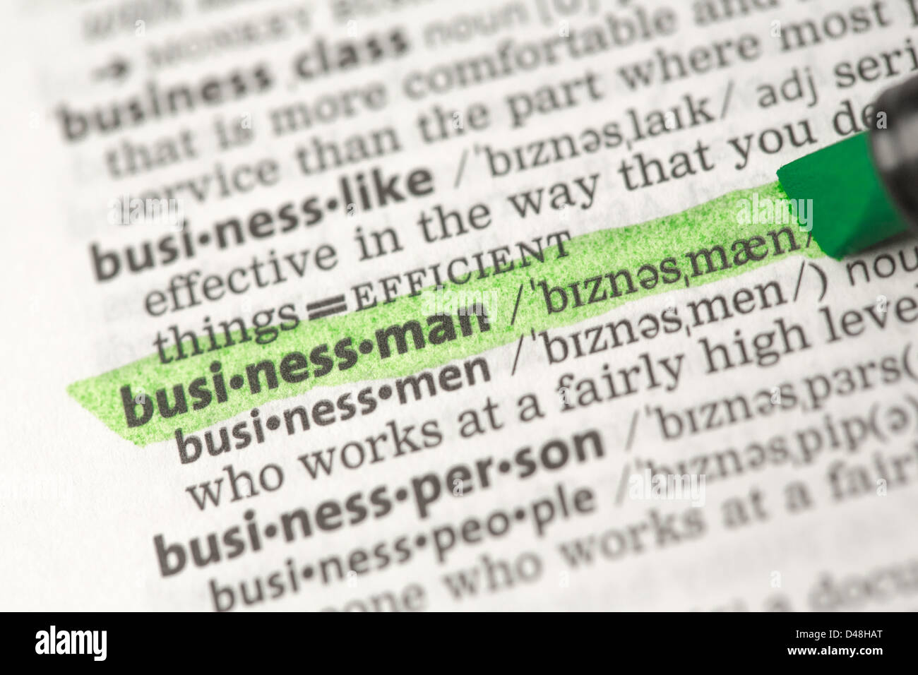 Businessman dictionary definition hi-res stock photography and images ...