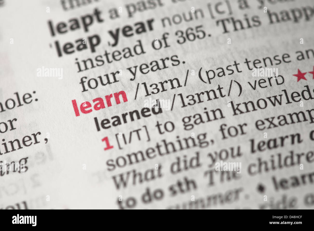 Learn page hi-res stock photography and images - Alamy