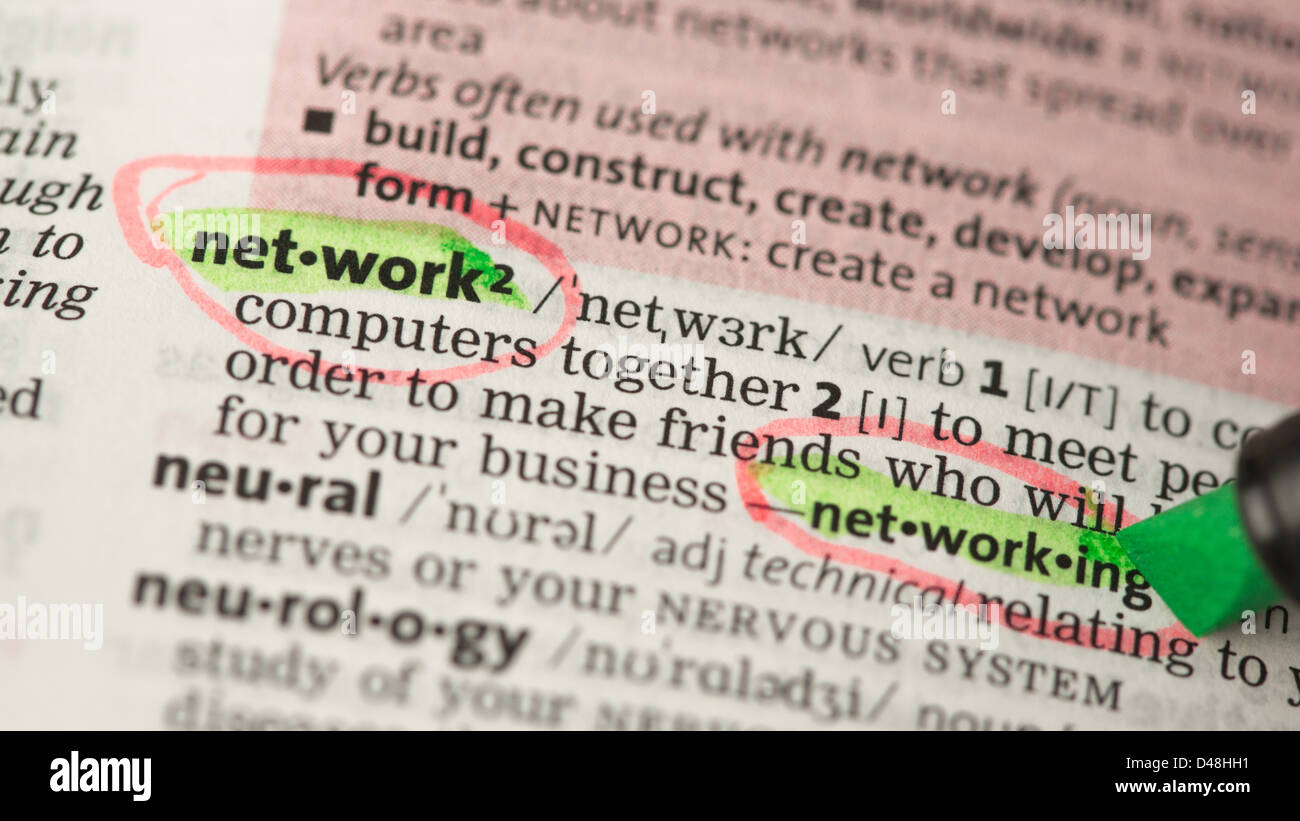 Network definition circled and highlighted Stock Photo - Alamy