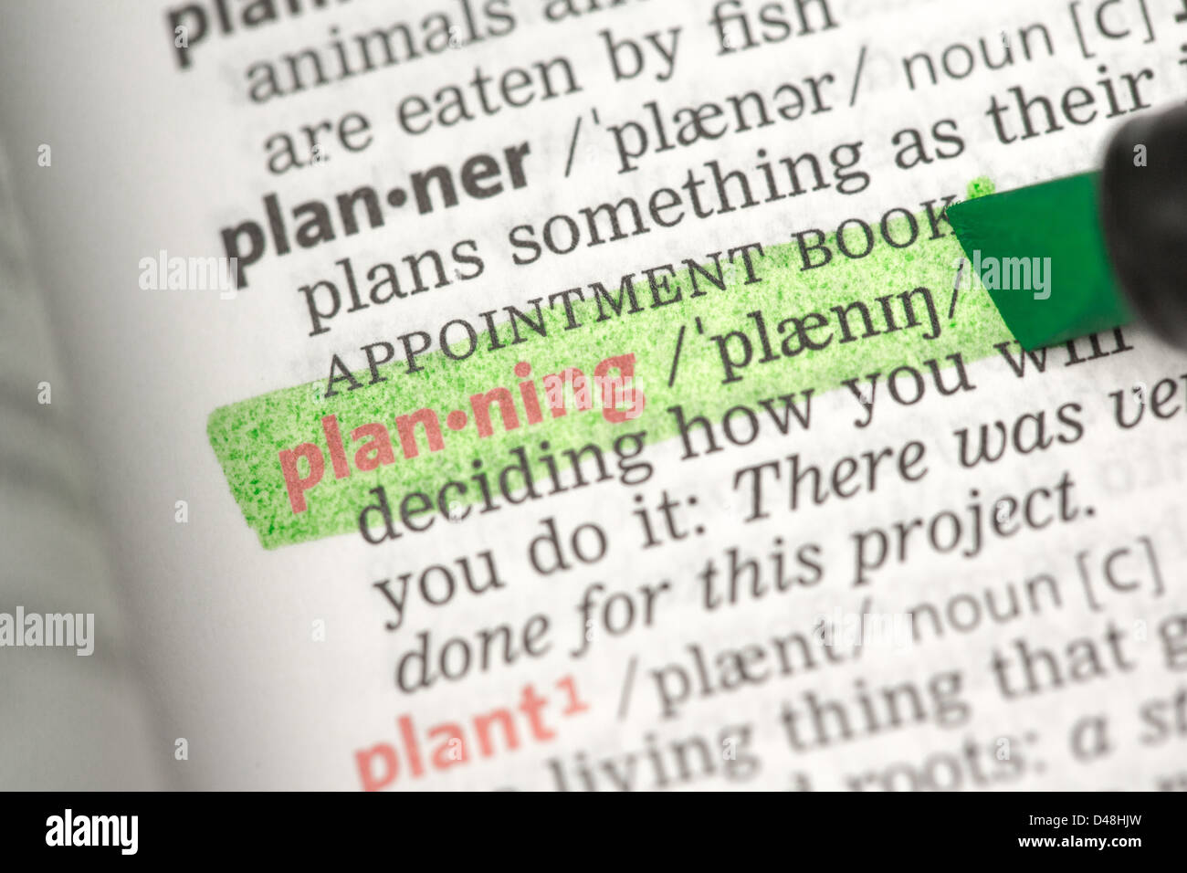 Planning definition highlighted in green Stock Photo - Alamy Planning definition highlighted in green Stock Photo - Alamy