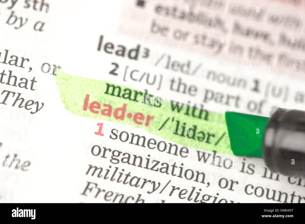 Leader definition highlighted in green Stock Photo - Alamy Leader definition highlighted in green Stock Photo - Alamy