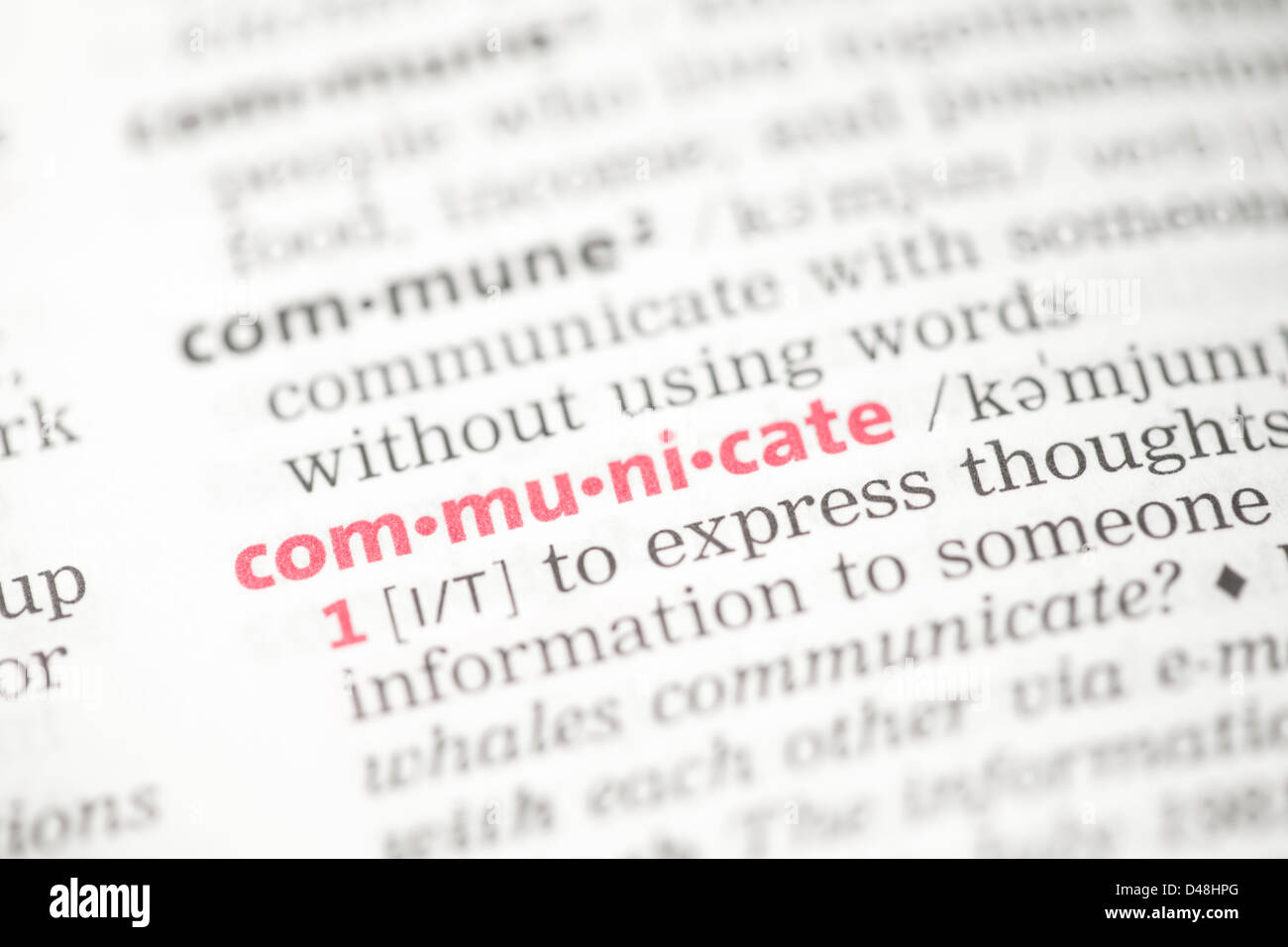 Close up communicate definition hi-res stock photography and images - Alamy