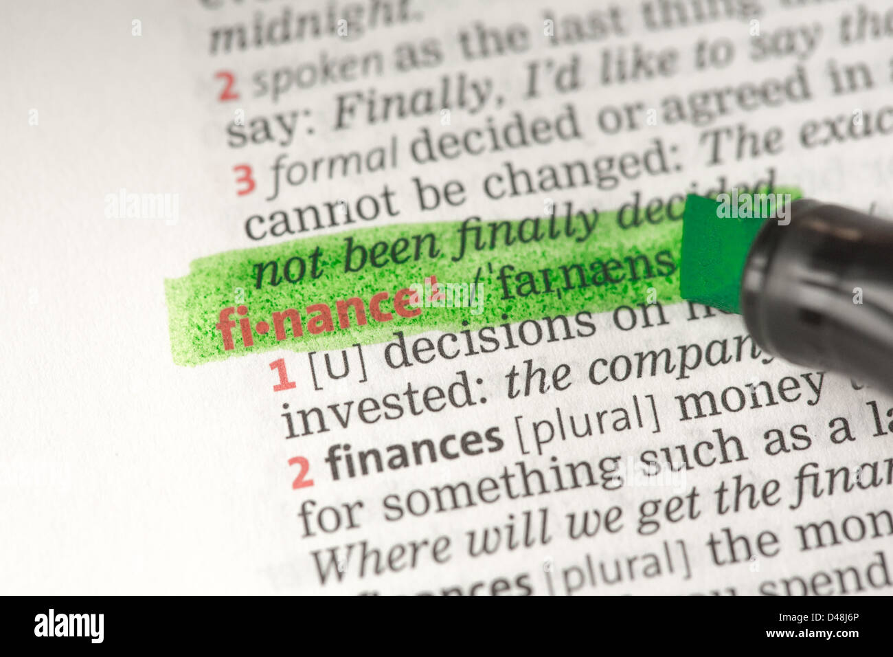 Finance definition highlighted in green Stock Photo - Alamy Finance definition highlighted in green Stock Photo - Alamy