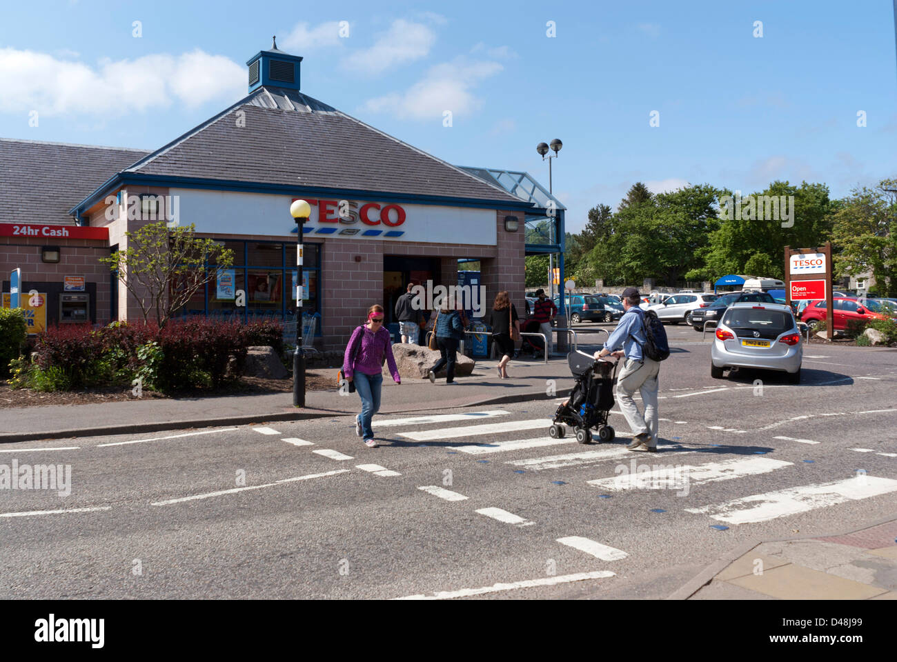 Pedestrian crossing outside Tesco's in Aviemore, Inverness-shire ...