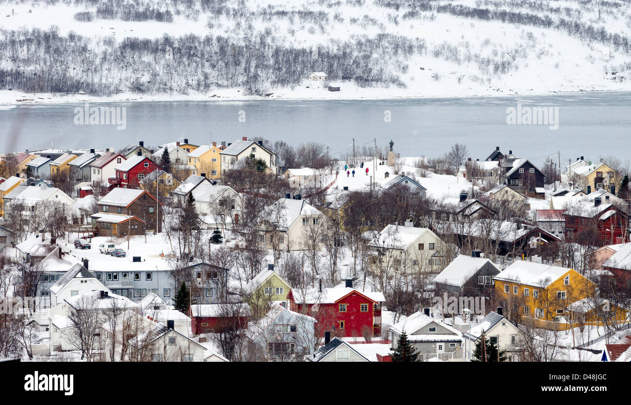 View over the Norwegian town of Kirkenes in the Arctic circle Stock ...