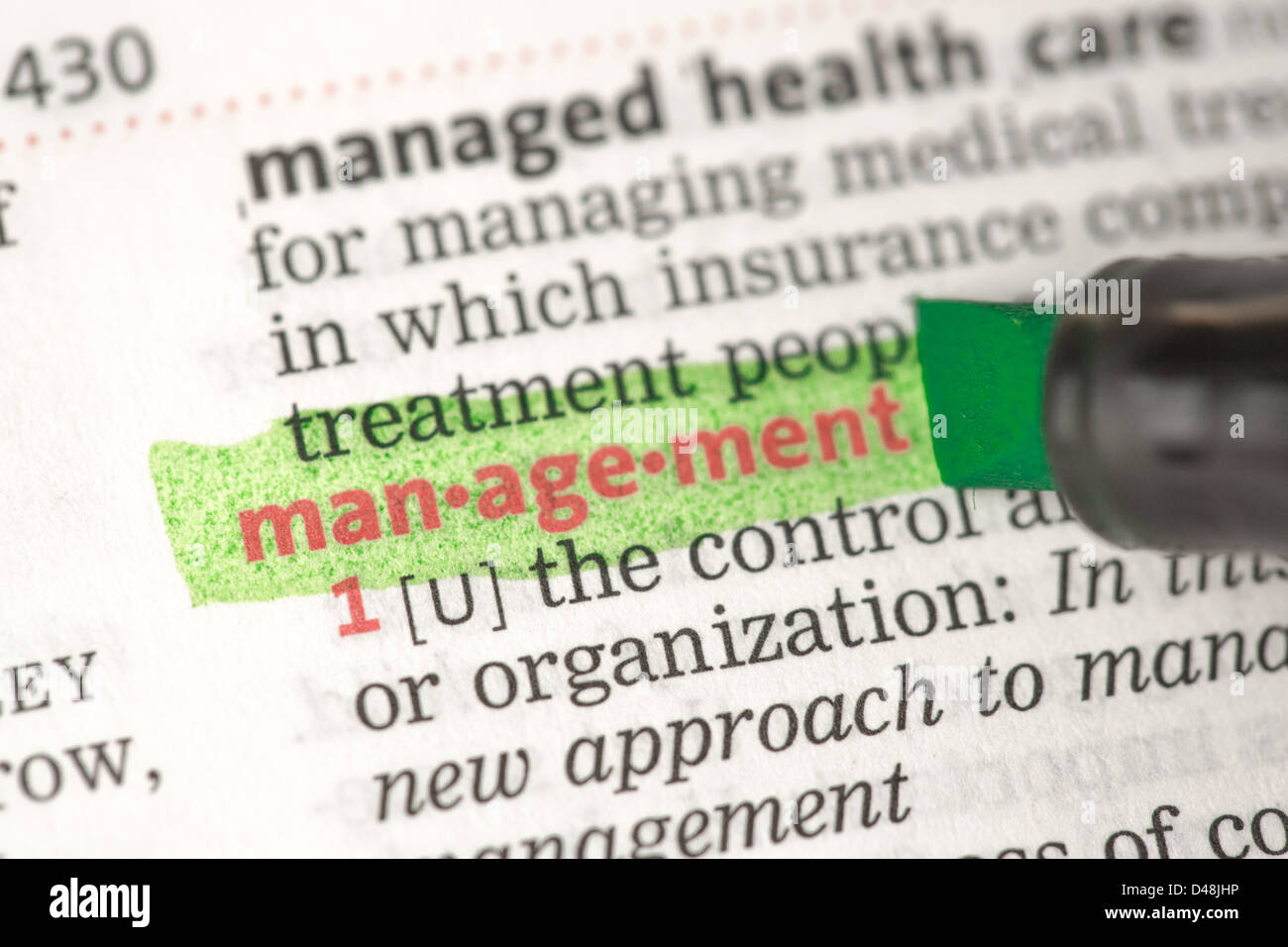 Management definition highlighted in green Stock Photo - Alamy Management definition highlighted in green Stock Photo - Alamy