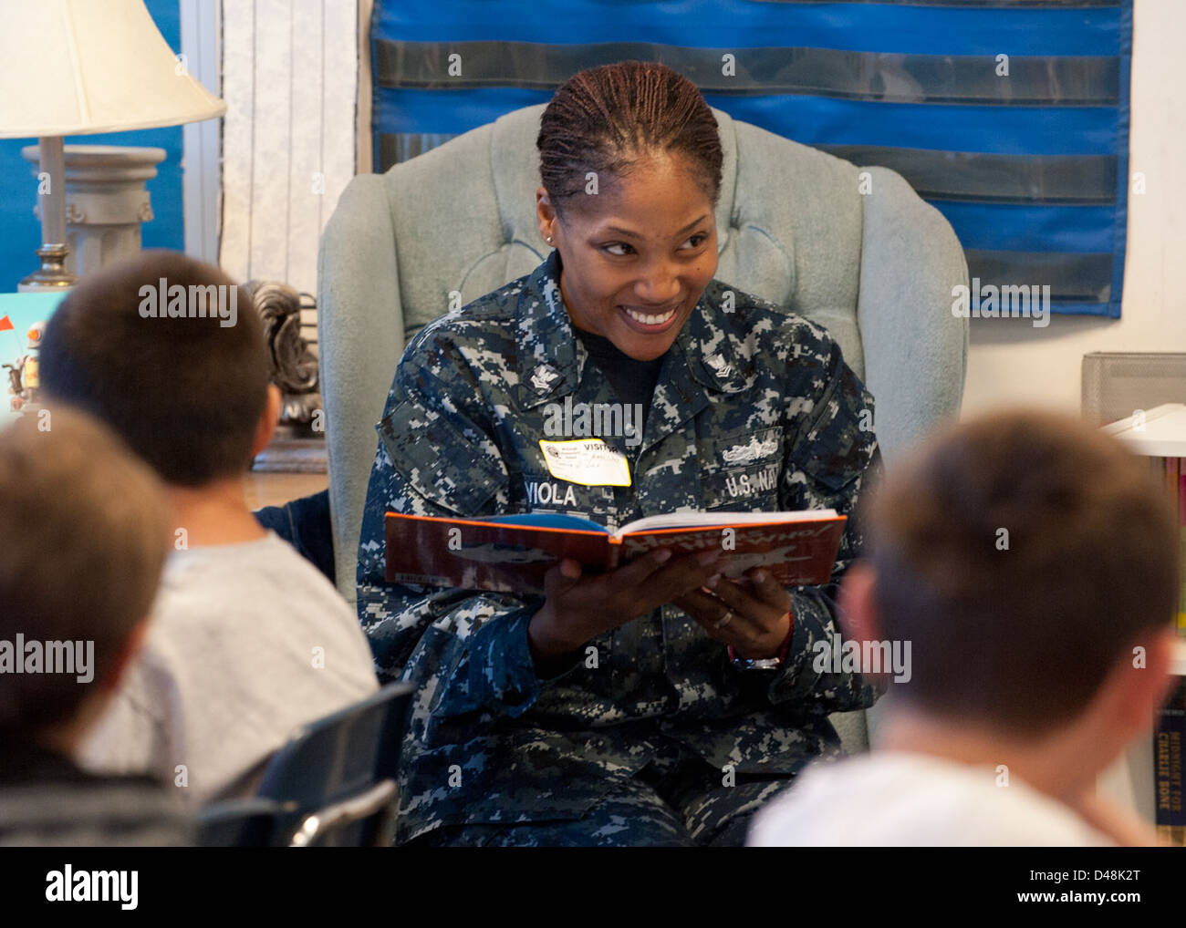 Sailors aboard a U.S. Navy ship take part in Read Across America Day at ...