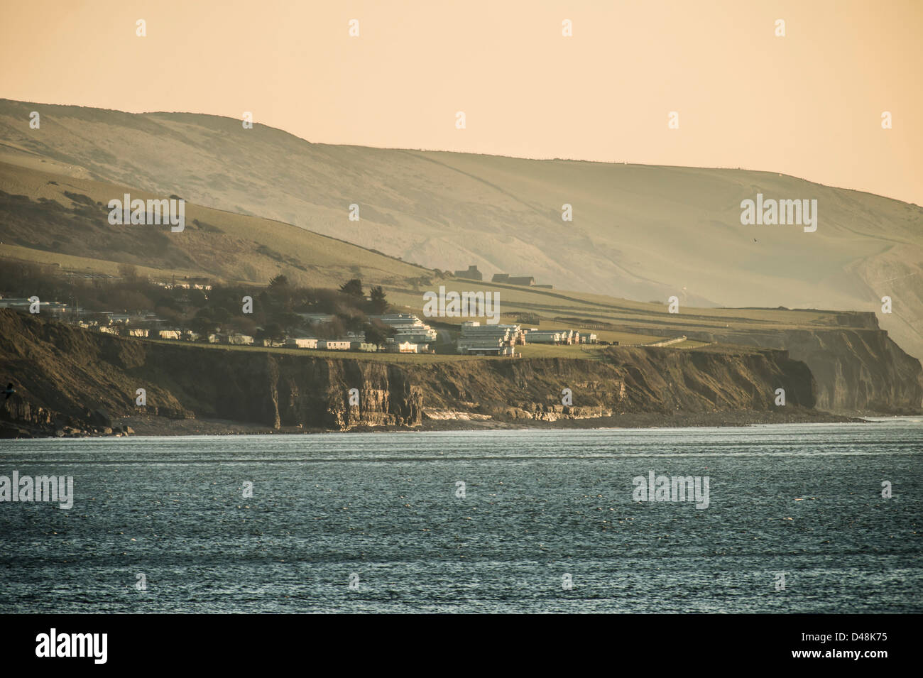 Morfa Bychan caravan park Cardigan Bay coast Stock Photo - Alamy