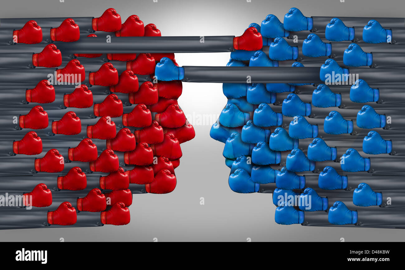 Business group competition with a team of business people wearing red ...